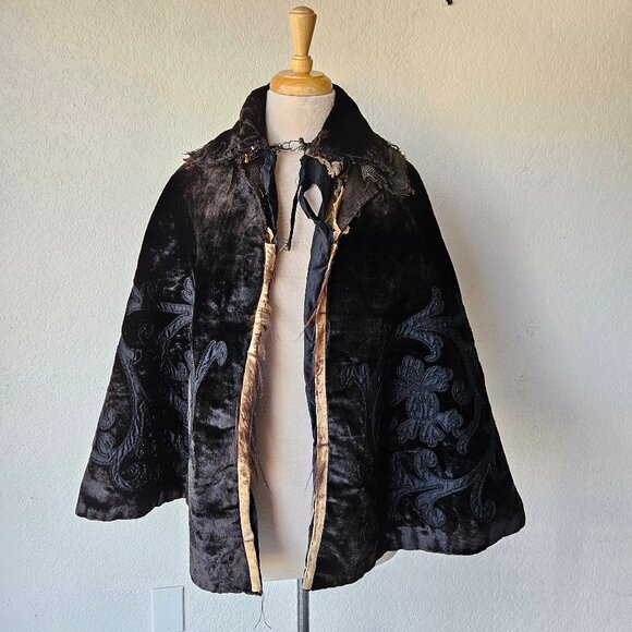 Antique | Jackets & Coats | Antique Victorian 80s Embroidered Black ...
